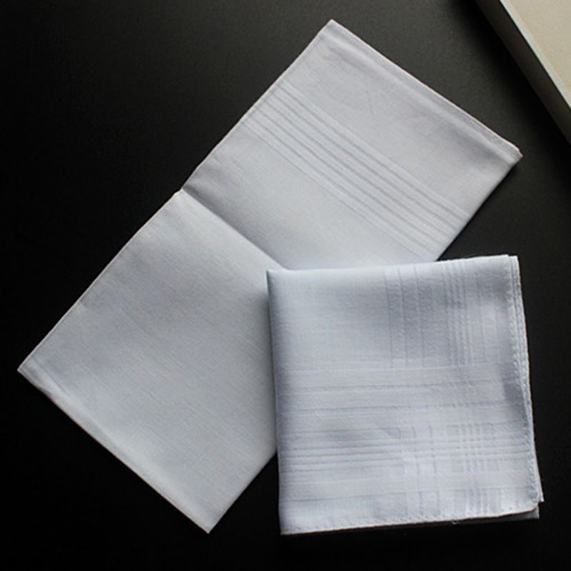 40cm 100% Cotton White Handkerchief Soft Sweat Absorption Women Men ...