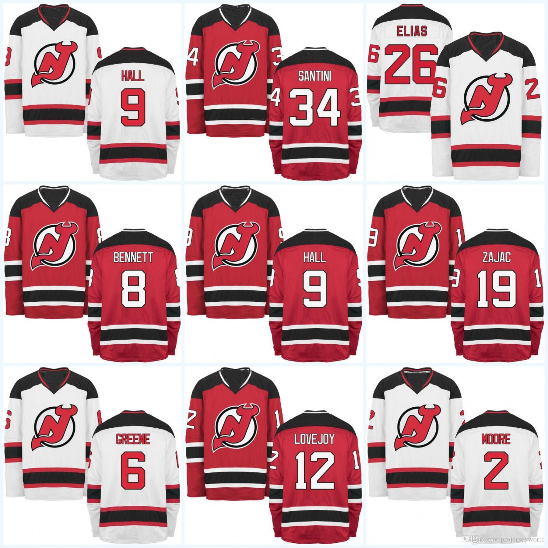 2020 Mens New Jersey Devils Jerseys 9 Taylor Hall 12 Ben Lovejoy 19 ...