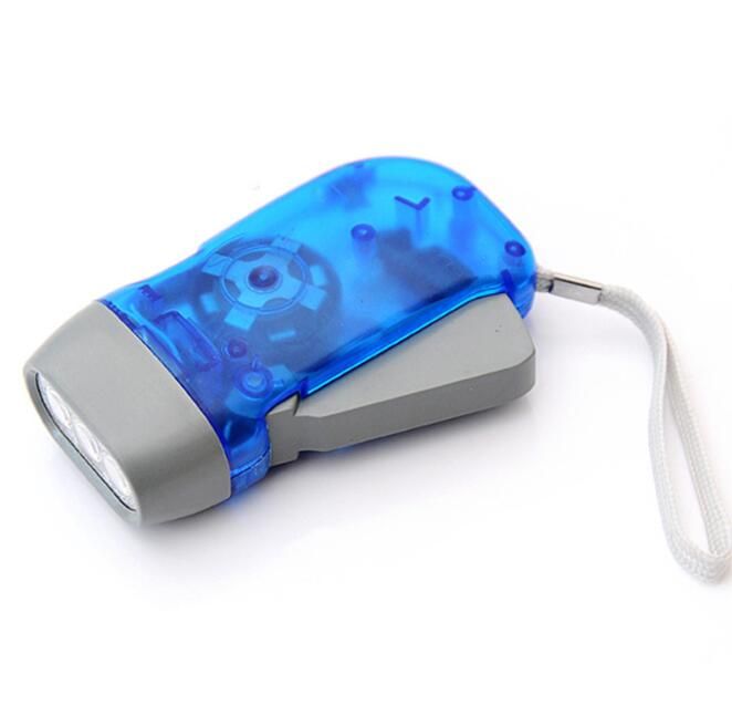 Outdoor 3 LED Hand Press Flashlight No Battery Wind Up Crank Dynamo ...