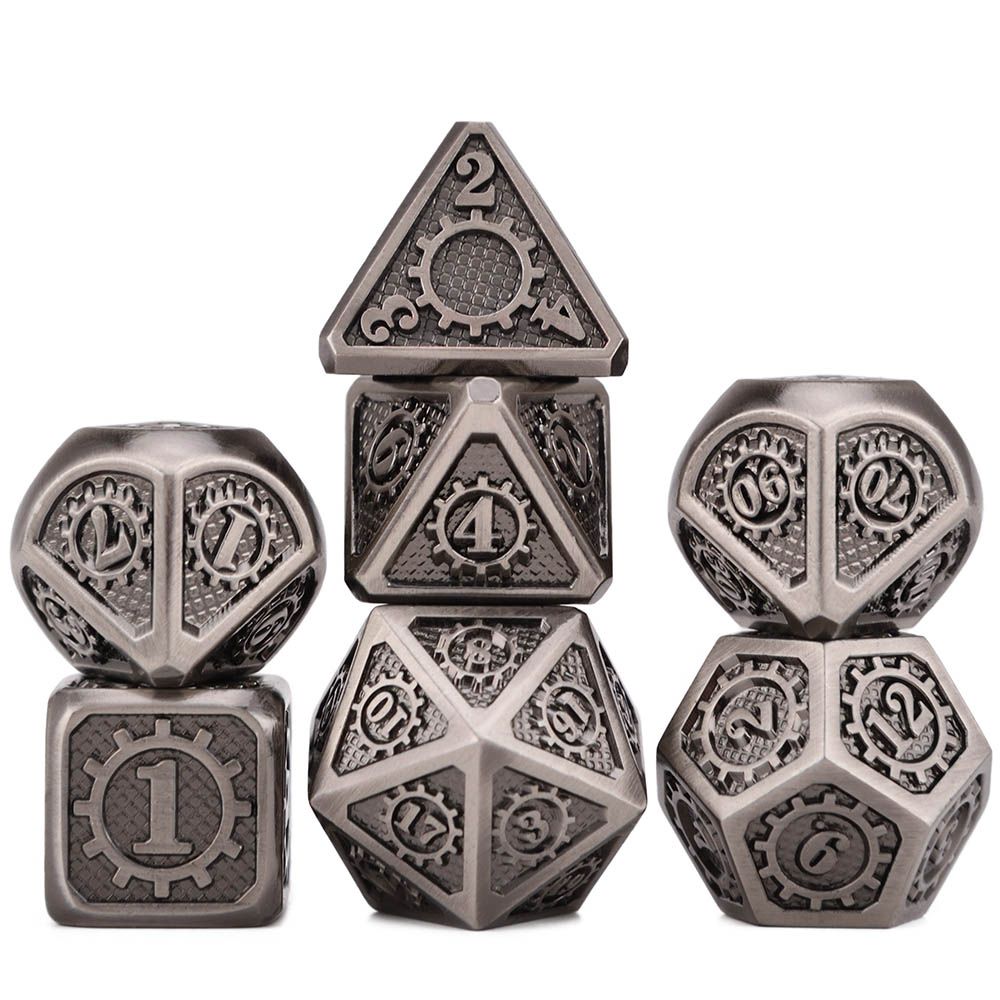 Metallic RPG Dice Set By Roll & Play D4 D6 D8 D10 D% D12 D20 Drawstring ...