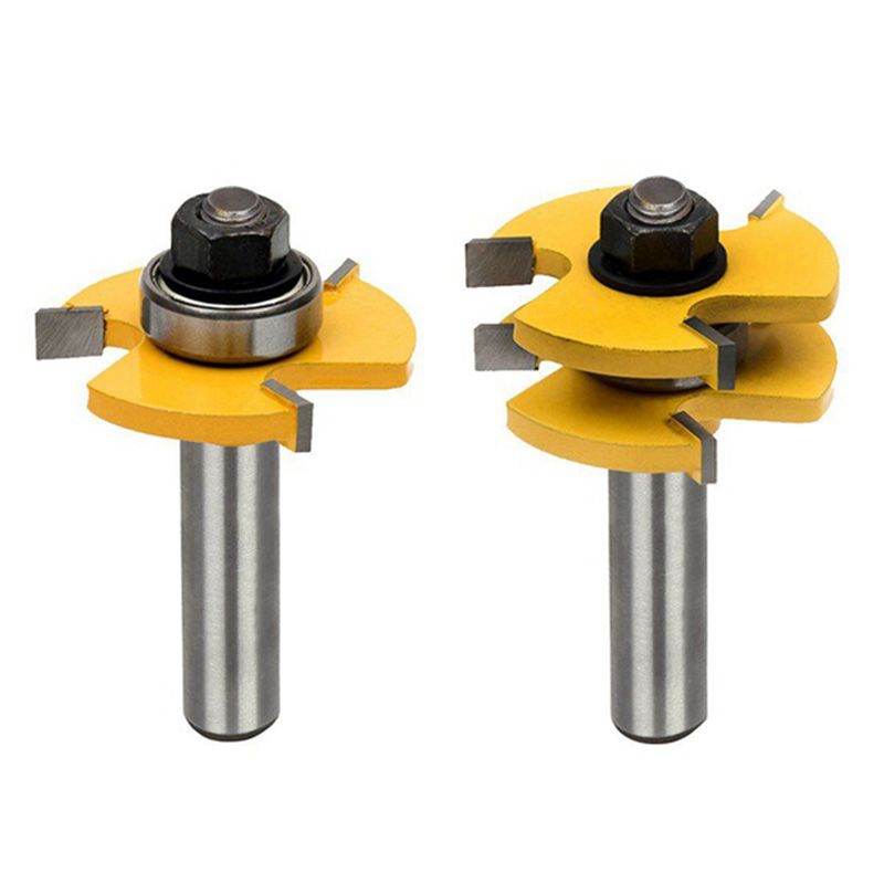 4 Bit Tongue & Groove And V Notch Router Bit Set 1/2 Inch Shank Line ...