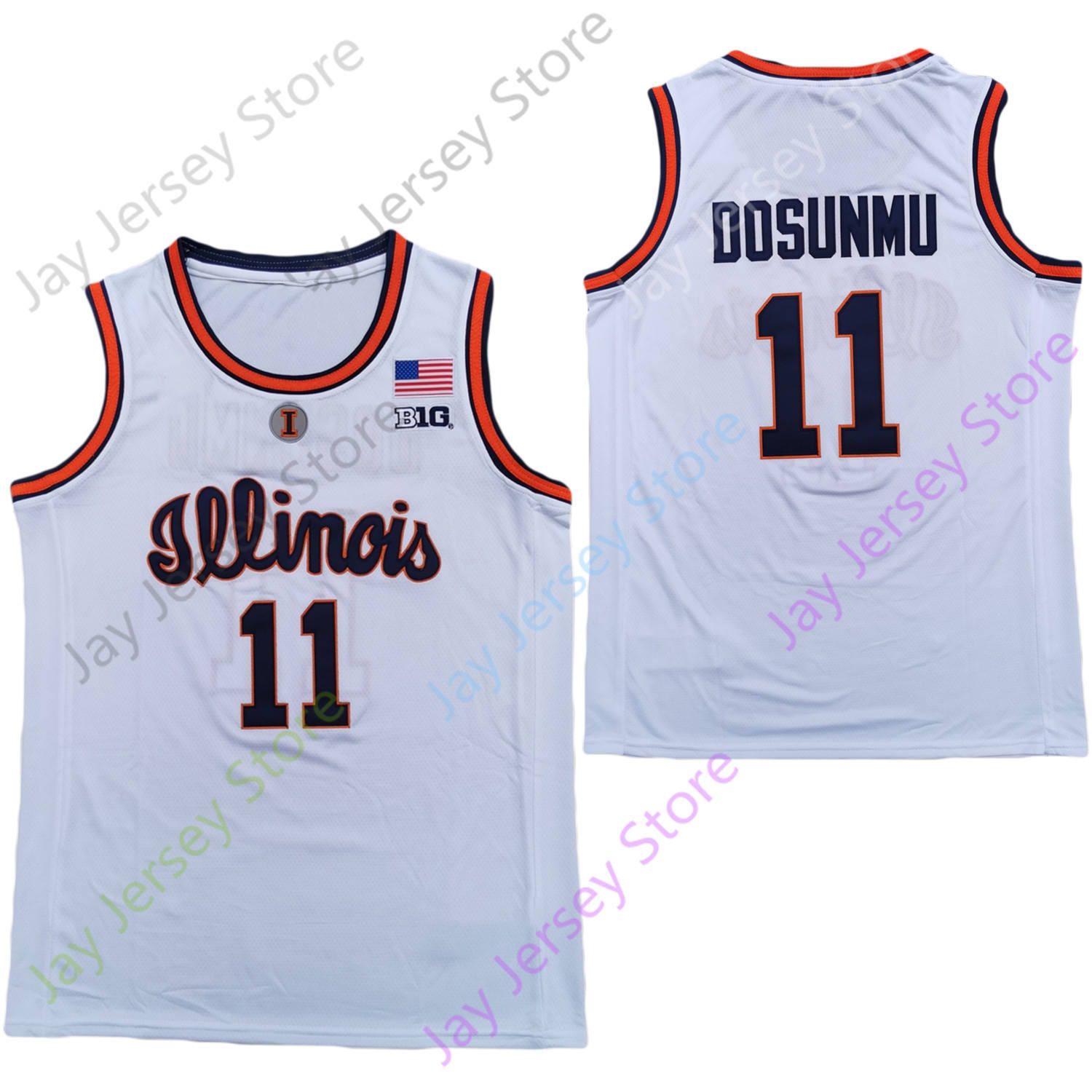2021 2020 New NCAA Illinois Fighting Illini Jerseys 11 Ayo Dosunmu ...