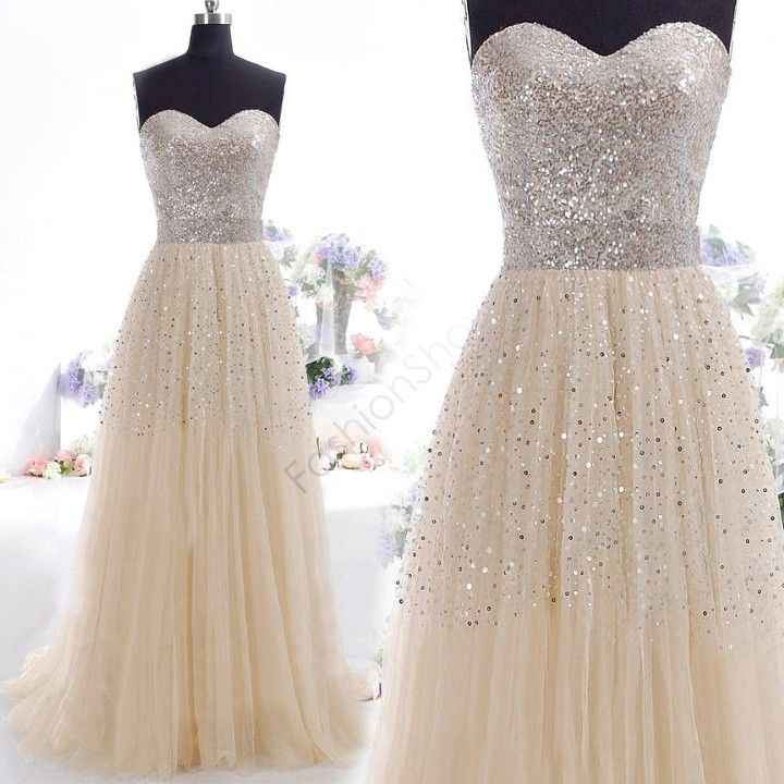 Long Evening Dress Women New Beige Formal Dress Party Evening Elegant ...