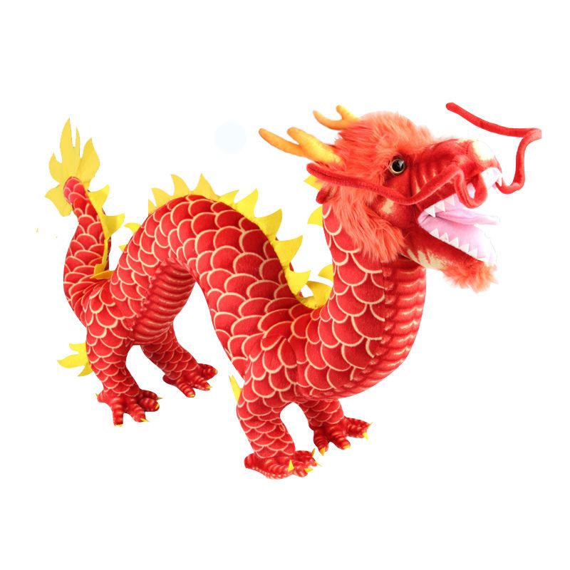 2019 85*50cm/33*20 Red Chinese Dragon Plush Toy Stuffed Animal Soft Toy ...