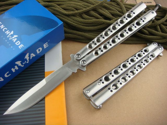 60hrc Benchmade 42 Bm42 Balisong Butterfly Knife 440c Steel Plain Satin ...