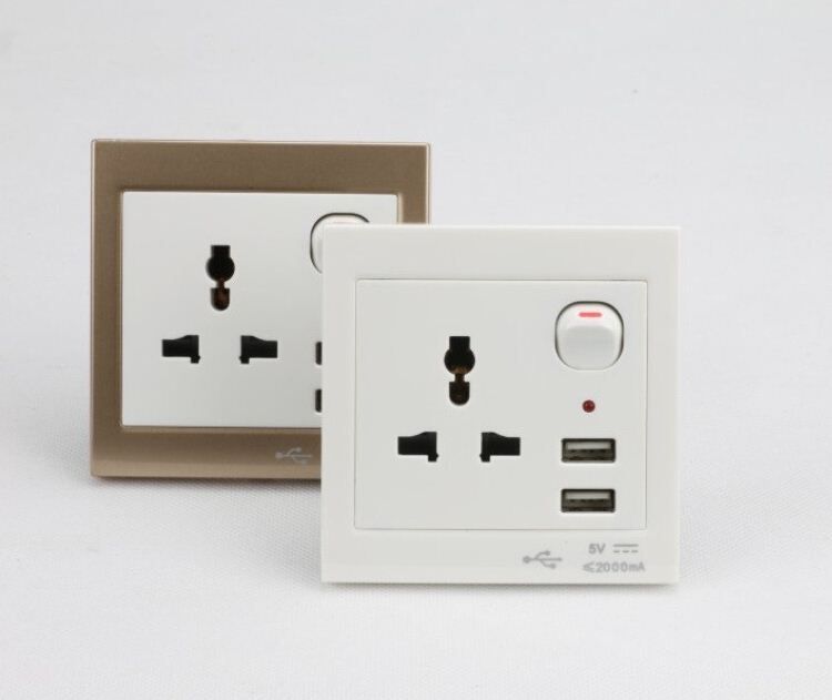 2017 3 Holes Wall Socket Ac 110 240v Eu Uk Au Us Europe Standard ...