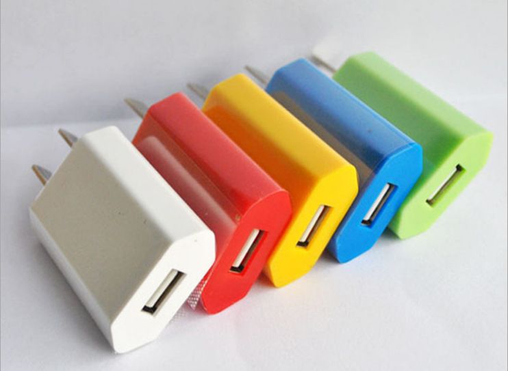 Universal EU USA FLAT CUBIC Mini USB Wall Adapter Plug Home Travel ...