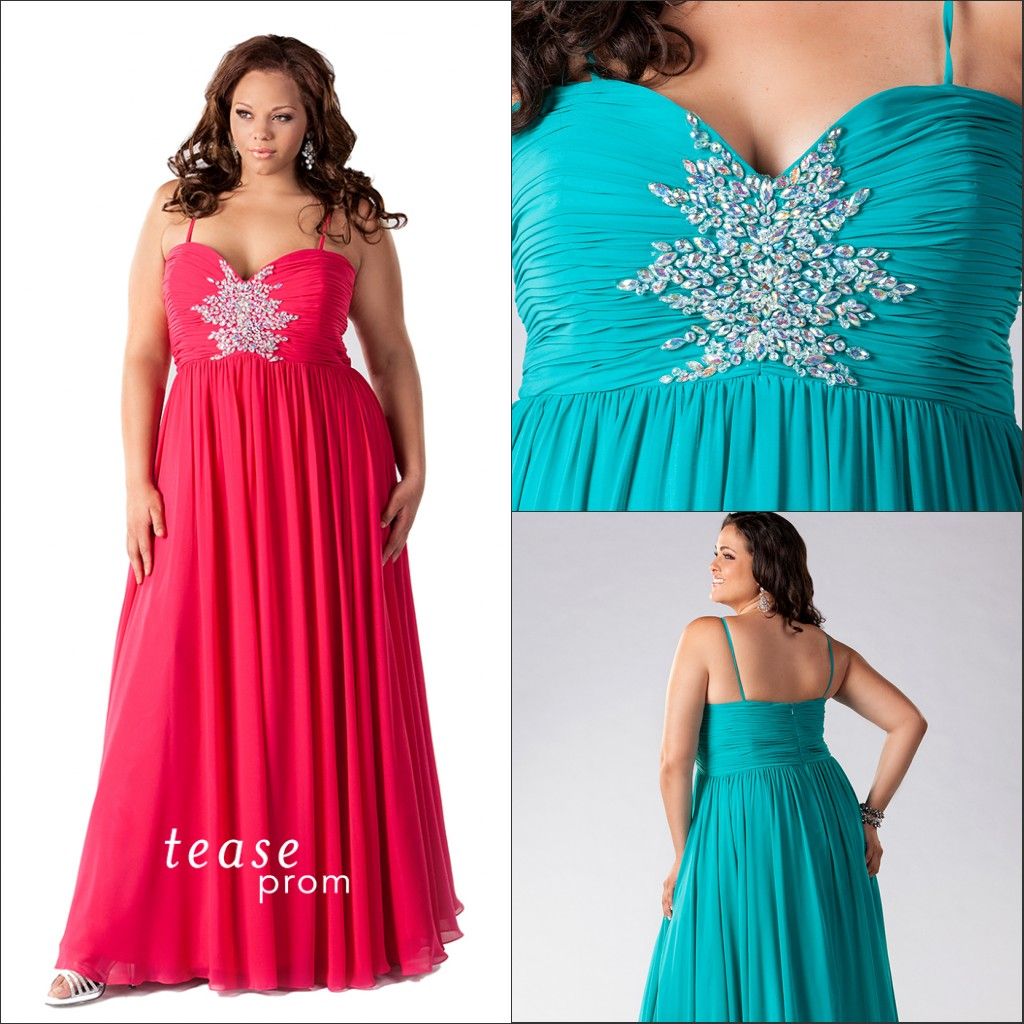 Plus Size Special Occasion Dresses Chiffon Pleats Crystal Sweetheart ...
