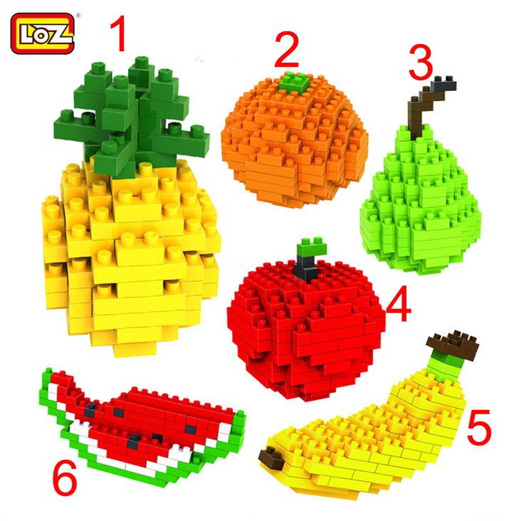 LOZ Building Blocks Diamond Blocks Fruits Series Model Bananas Apple ...