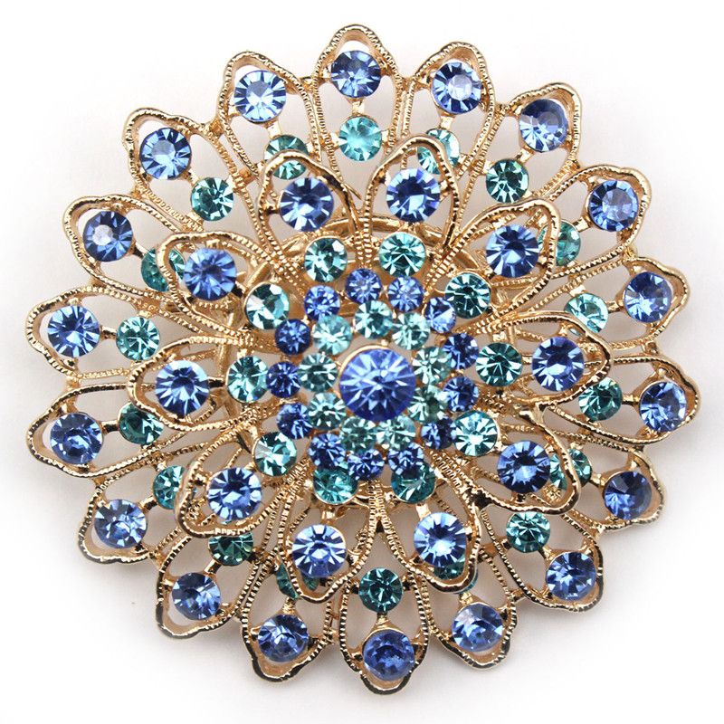 2021 Flowers Brooches For Women Gold Plated Wedding Women Jewelry High ...
