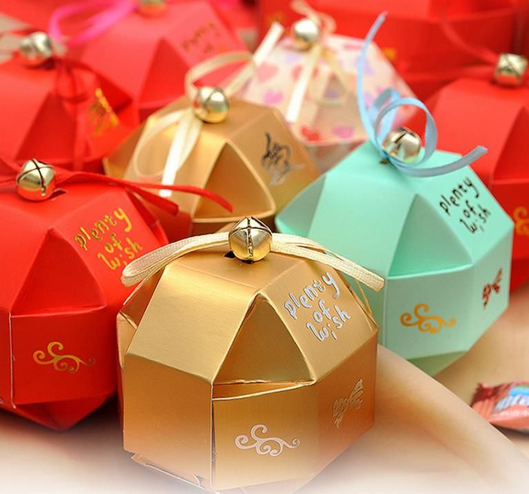 Chinese Wedding Favors Candy Boxes with Ribbon Bell Individuality ...