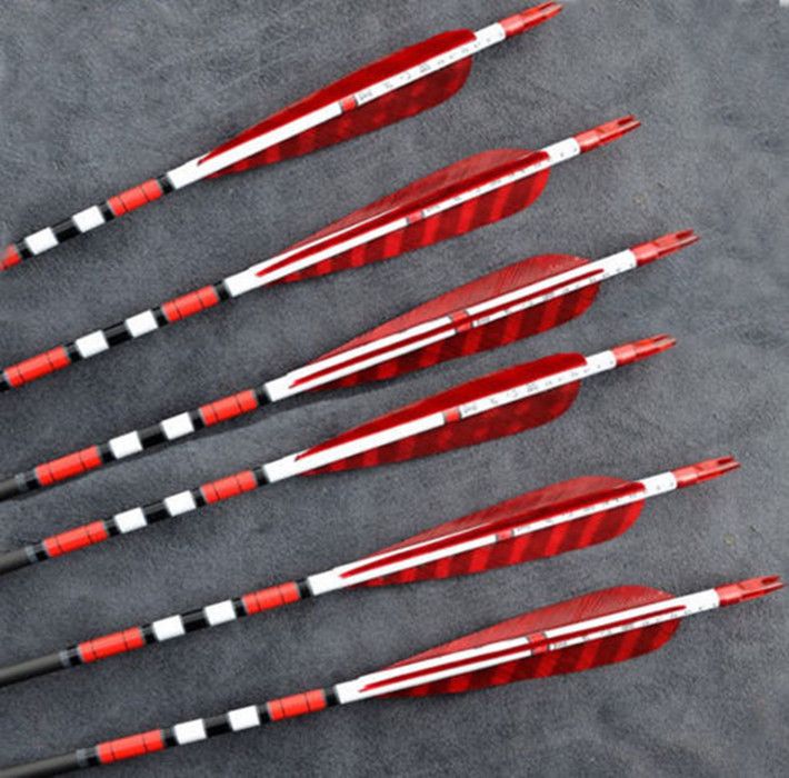 2018 Carbon Arrow Red Turkey Feathers 20~60lbs Iron Arrowhead 80cm For ...