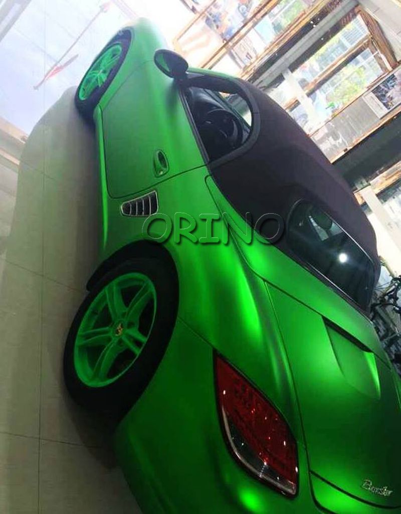 2021 Metallic Chrome Apple Green Vinyl Car Wrapping Film With Air ...