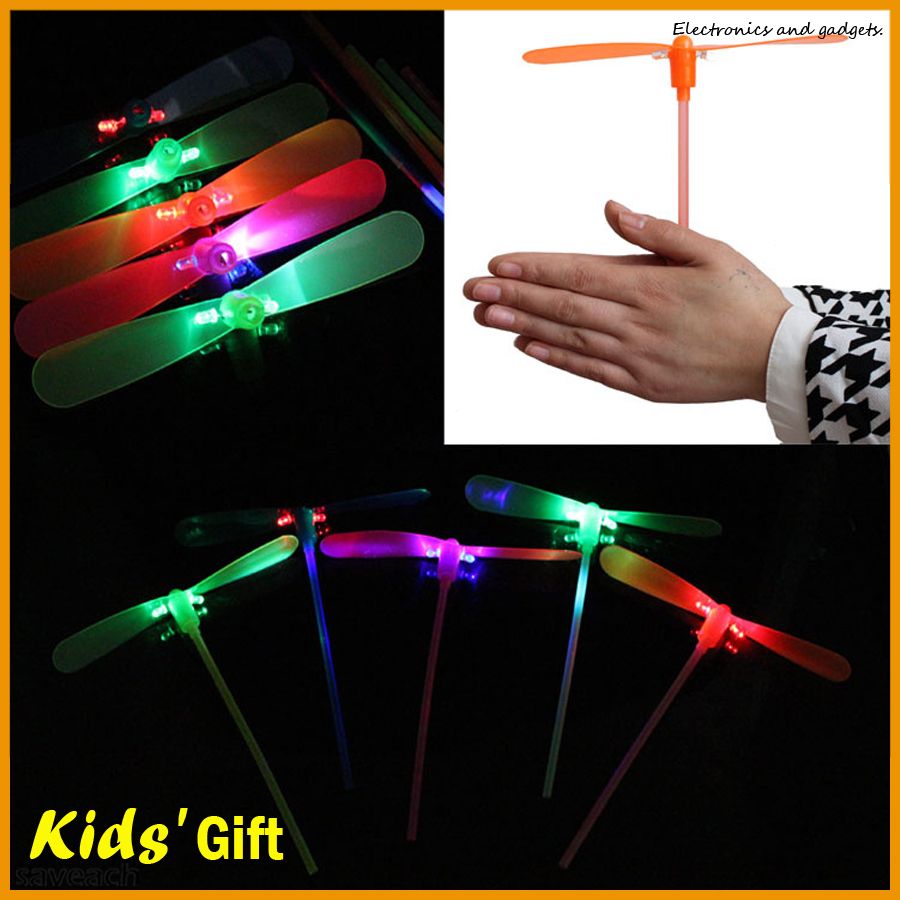 Novelty Children Funny Toys Led Fly Helicopter Flash Bamboo Dragonfly ...