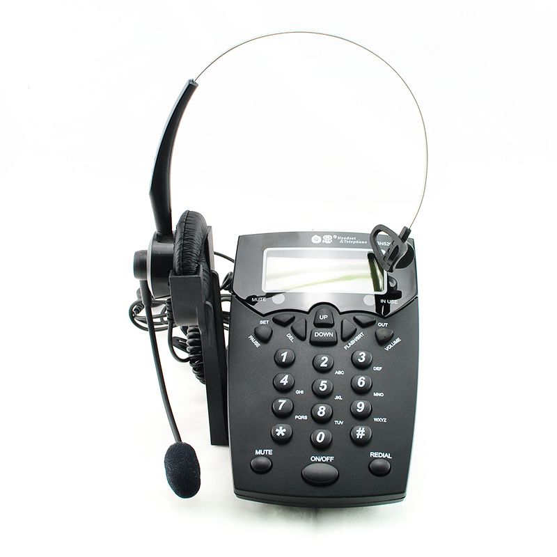 Business Telephone With Corded Headset Call Center Phone Dial Pad Lcd ...