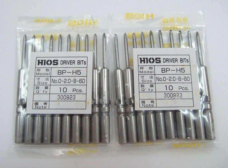 2019 HIOS Screwdriver Bit BP H5 #0 2.0 B 60, For Cross Slotted Screw ...