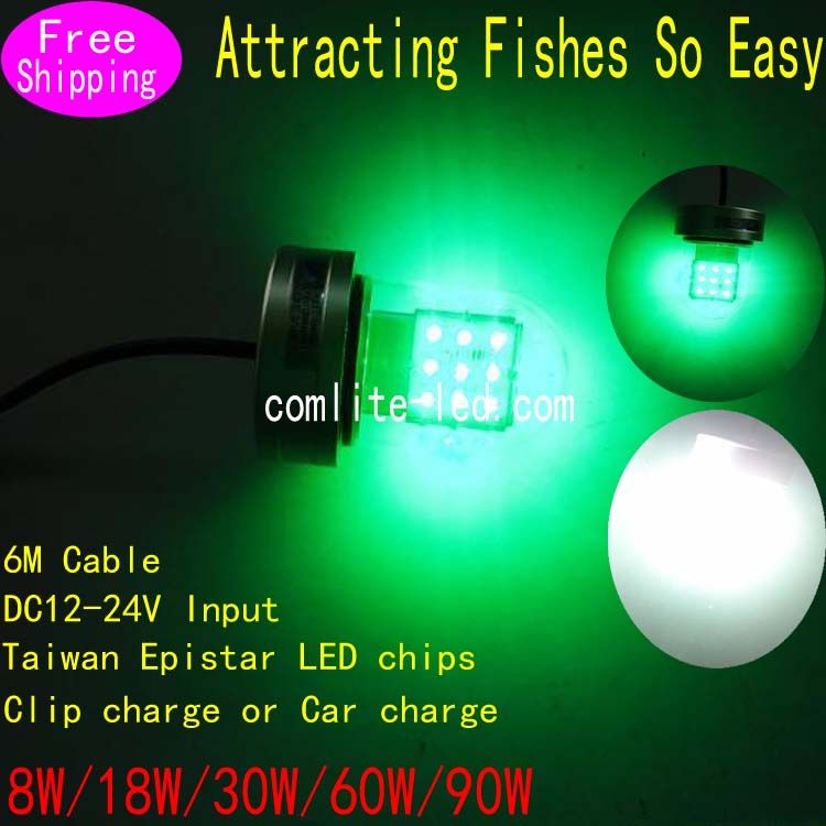 2019 18W Green White Led Underwater Fishing Light High Efficiency Safe ...