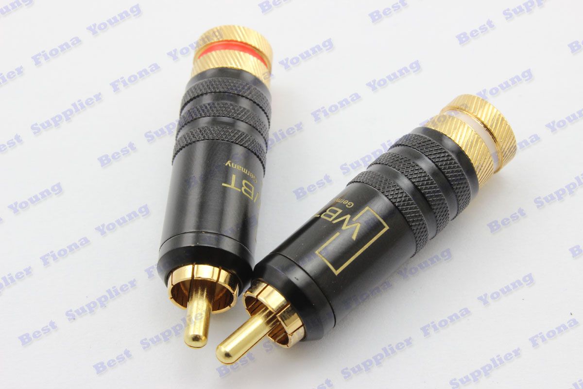 2021 New Brass WBT 0144 RCA Male Plug Connector Audio Video Connector ...