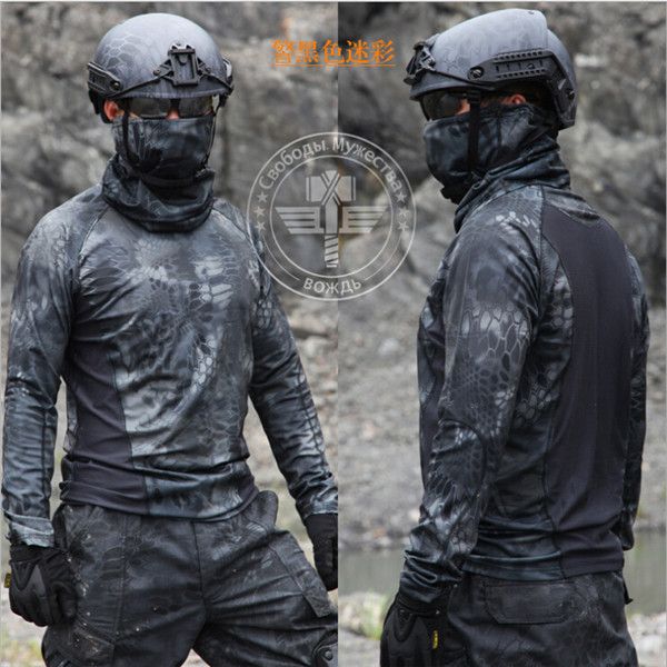 2019 Python Pattern Camo Tactical Military T Shirts Men'S Outdoor ...