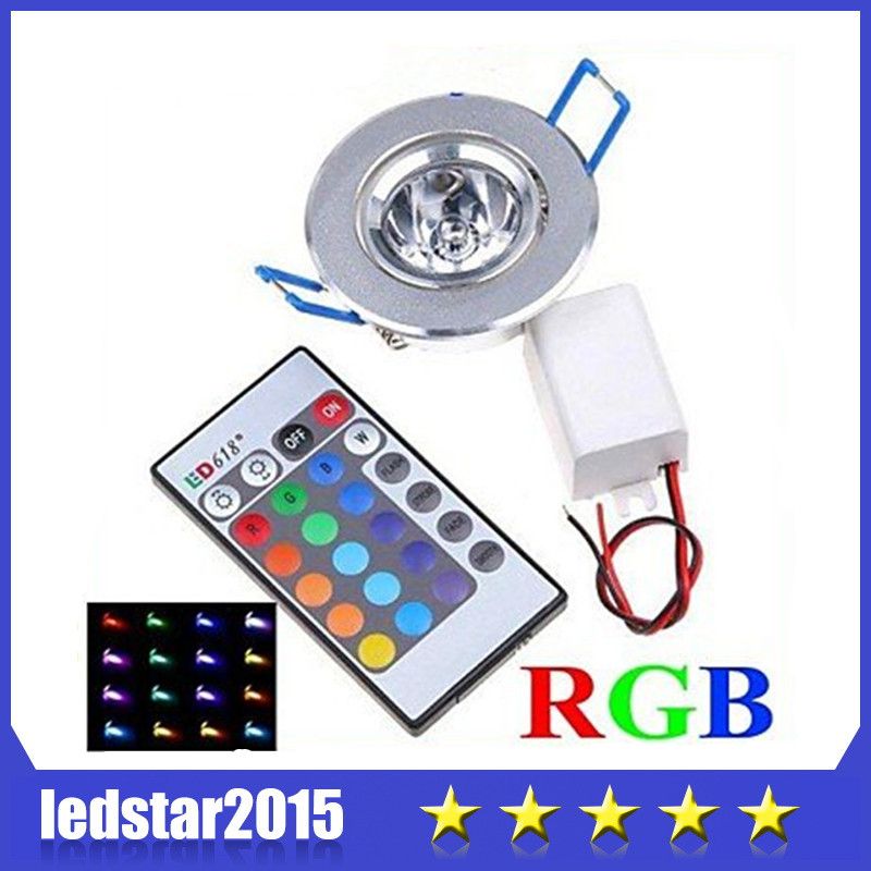 LED RGB Downlight 3W RGB Ceiling Light 85 265V RGB Ceiling Wall Lights ...