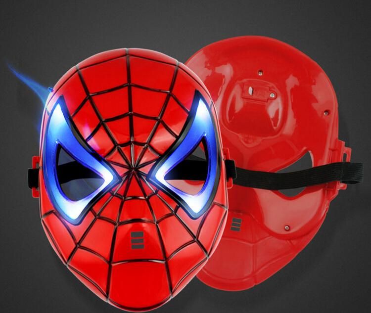 LED Eyes Light Spiderman Mask Dance Mask Halloween Props Cartoon Mask ...
