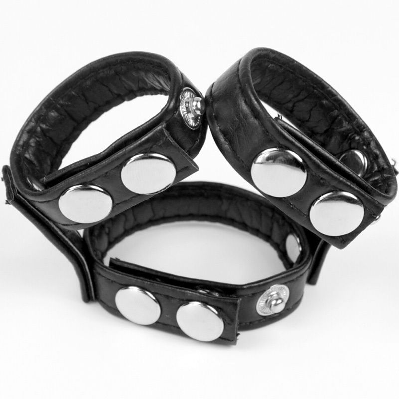 Leather Ball Stretcher Weight Scrotum Stretchers With Cock Ring