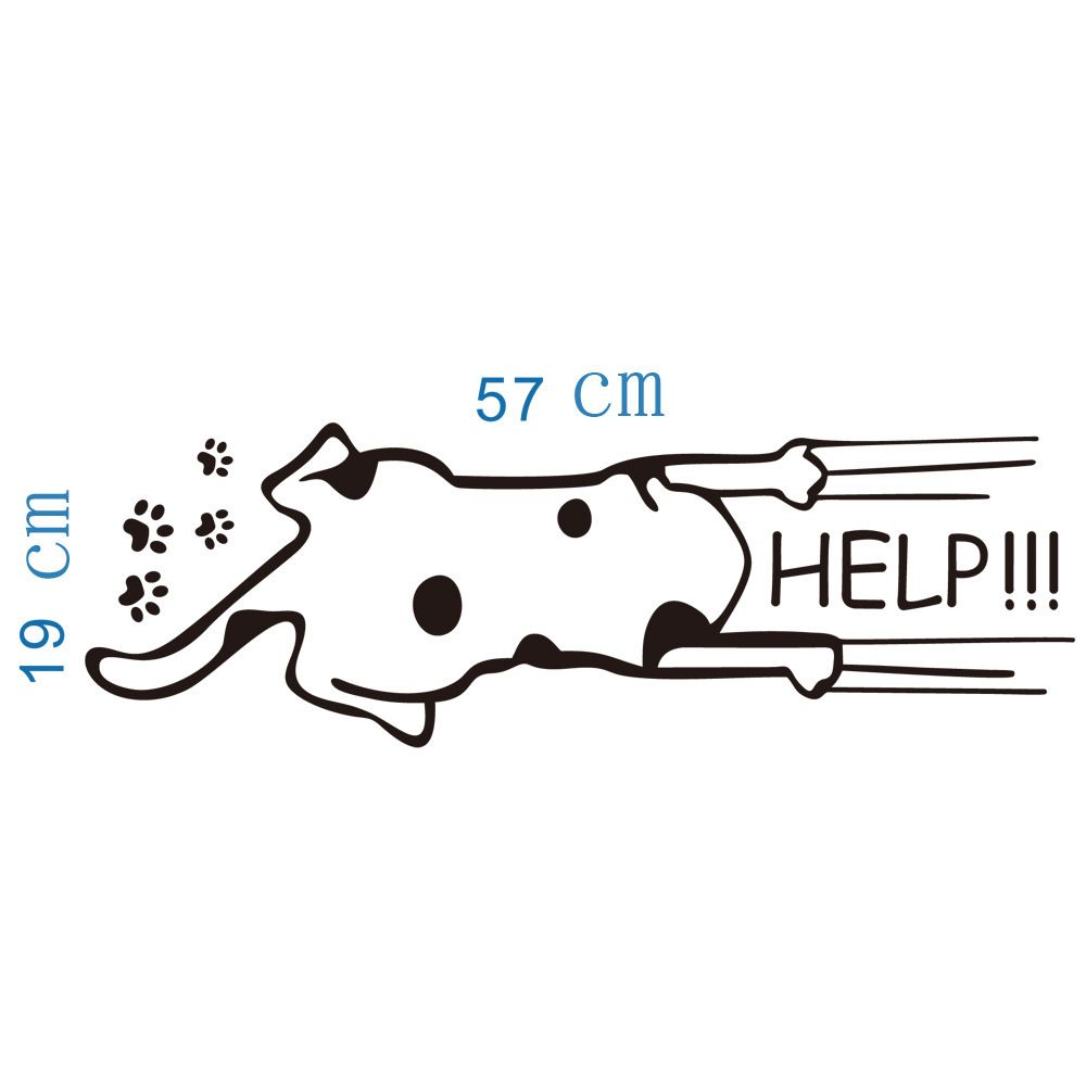 Cartoon Help Dog Funny Art Mural Decor Poster Decal Cute Lovely Dog ...