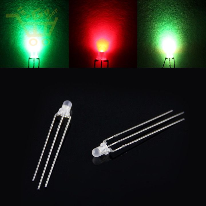 3mm Bicolor Led Red Green Dual Color Led Lamp 3mm Diffused Led with ...