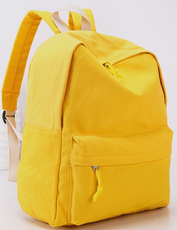 Yellow MUJI Day Pack Soft School Bag Unisex Daypack Simple Rucksack ...
