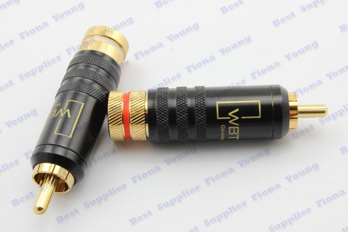 2021 New Brass WBT 0144 RCA Male Plug Connector Audio Video Connector ...
