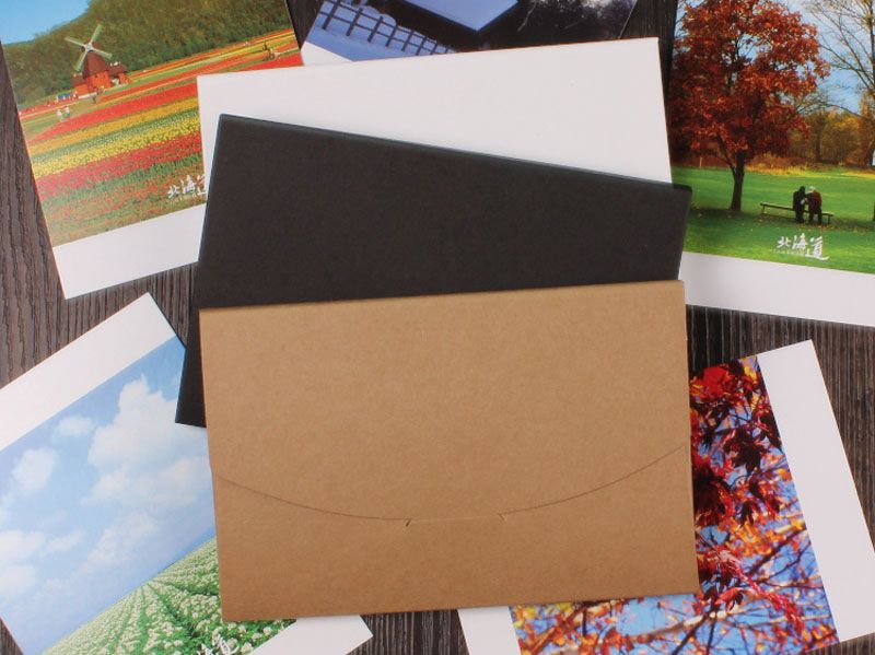 4x6 Inch Balck White Cardboard Photo Packaging Box Kraft Postcard ...