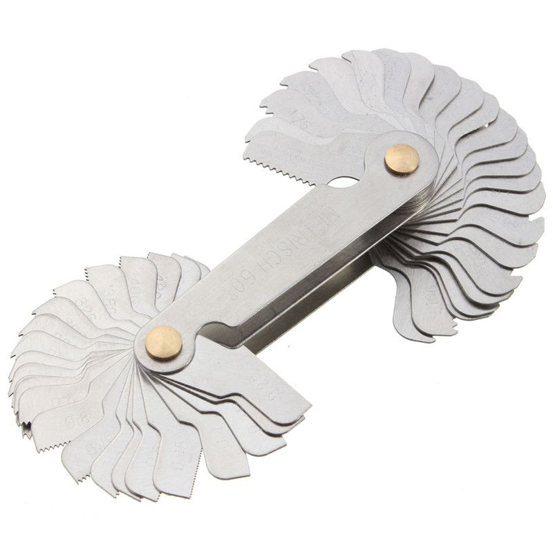 2017 Screw Thread Pitch Cutting Gauge Tool Set Centre Gage 55 60 Degree ...