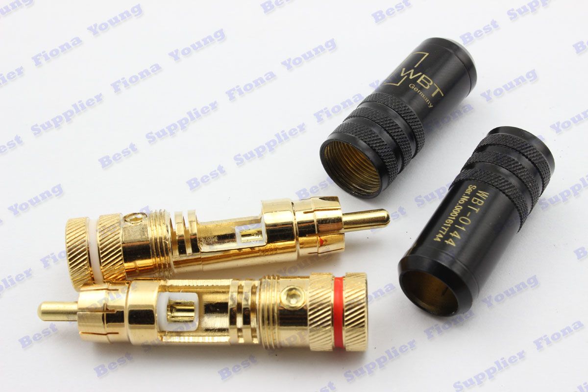 2021 New Brass WBT 0144 RCA Male Plug Connector Audio Video Connector ...