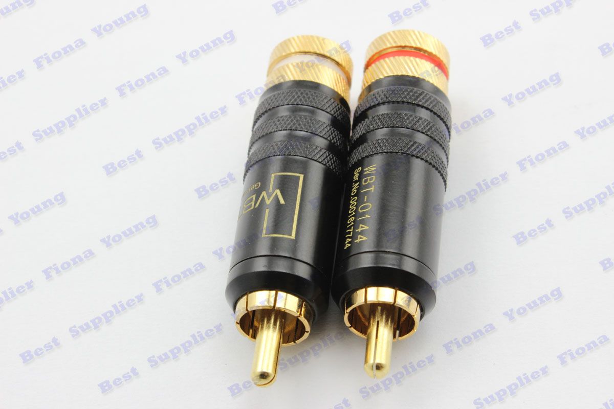 2021 New Brass WBT 0144 RCA Male Plug Connector Audio Video Connector ...