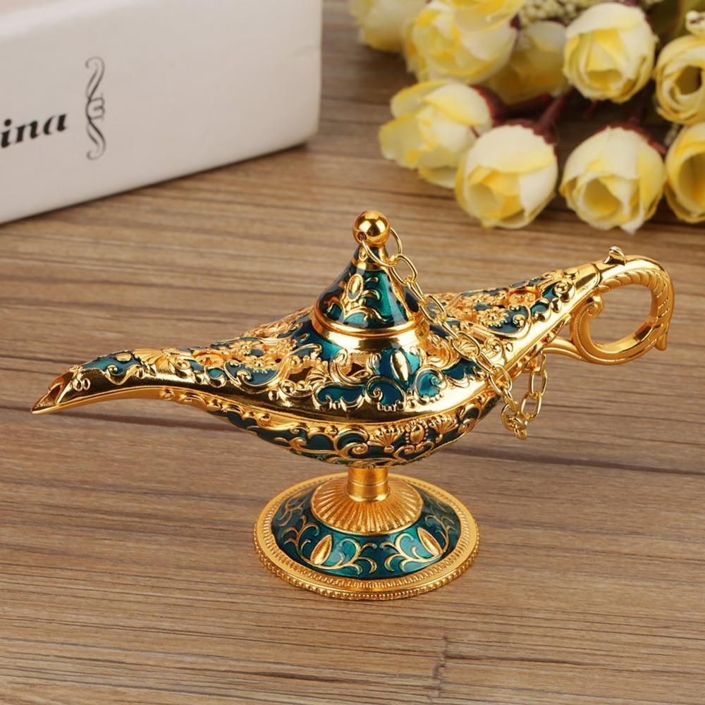 2020 Metal Genie Lamp Light Wishing Tea Pot Retro Furnishing Article ...