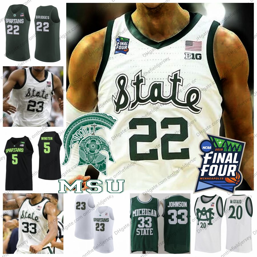 2020 2019 Michigan State Spartans Basketball Jersey 22 Miles Bridges 23 ...