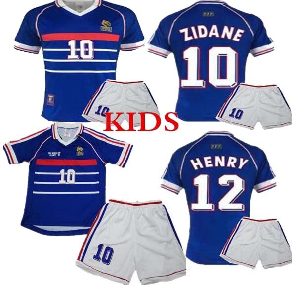 2020 High Quality1998 FRANCE RETRO Kids Kits 10 ZIDANE VINTAGE ZIDANE ...
