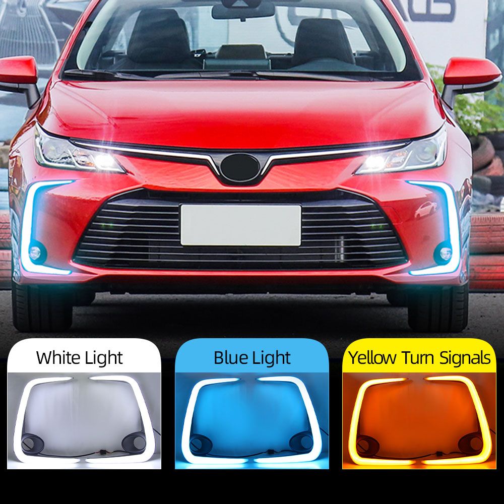 LED Daytime Running Light For Toyota Corolla 2019 2020 Yellow Turn ...