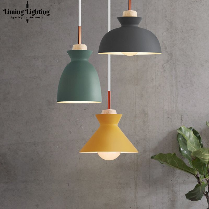Acquista Lampade A Sospensione In Legno Moderno Colorato Lamparas ...