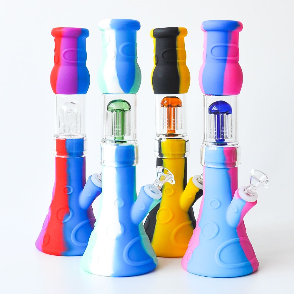 2021 12.5 Silicone Beaker Bong Dab Rig Water Pipe With 6 Arm Tree Perc ...