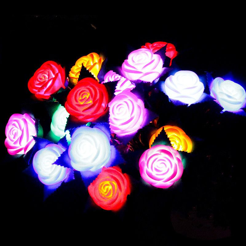2021 LED Rose Flower Valentine Gifts Luminous Glowing Flowers Party ...