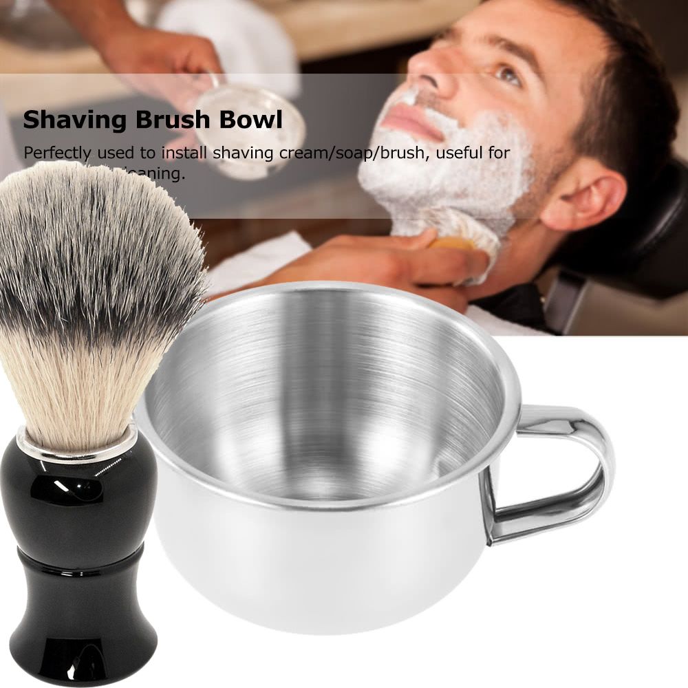 Men'S Shaving Mug Bowl Brush Stainless Steel Beard Moustache Face ...