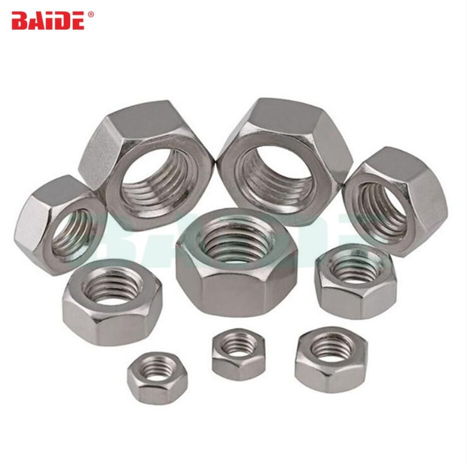 2021 DIN934 M8 M10 M12 M14 M16 M18 M20 304 Stainless Steel A2 70 Metric Thread Hex Nut Hexagon ...