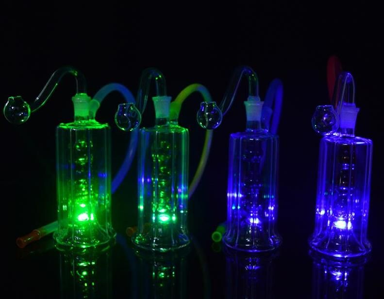 2020 Recycler Dab Rig Led Light Glass Bongs Water Pipes Bong 10mm Joint ...
