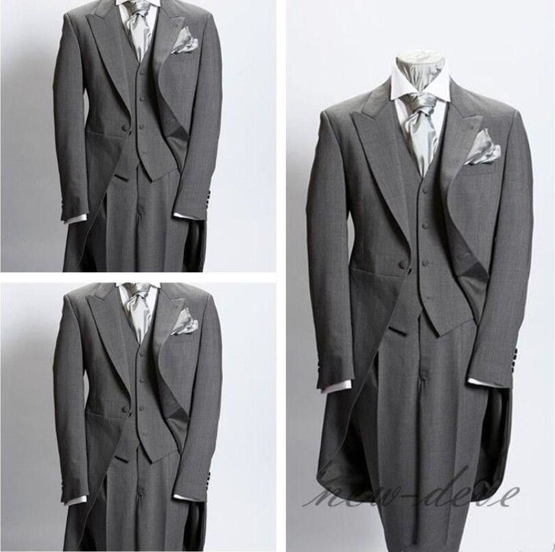 Actual Images Wedding Tailcoat Dim Gray Trim Best Man Groomsmen Groom ...