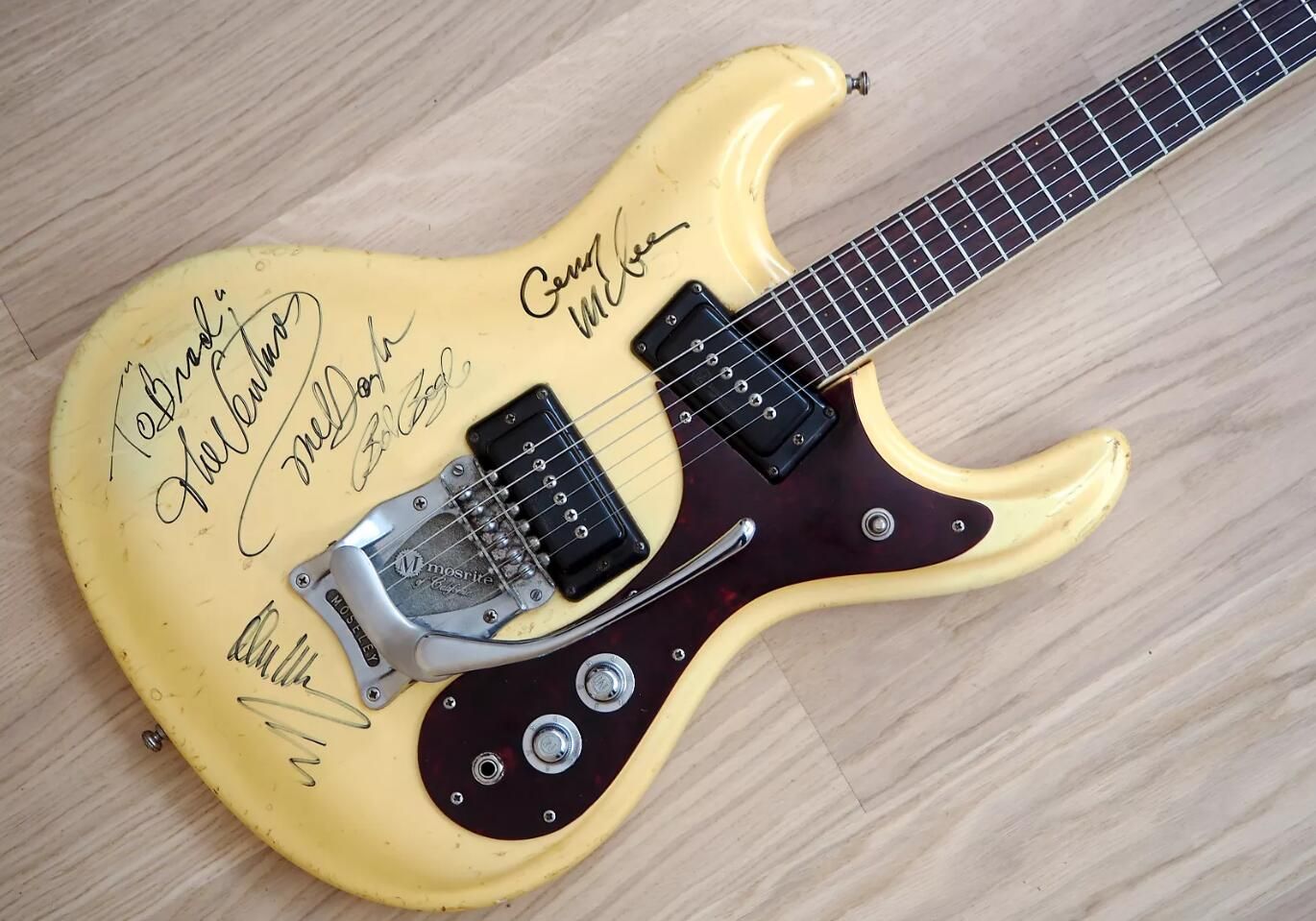 1965 Mosrite Ventures Model Vintage Cream Guitar Relic White Electric ...