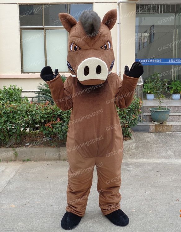 Halloween Brown Fiercely Wild Boar Mascot Costume Wildpig Animal Anime ...