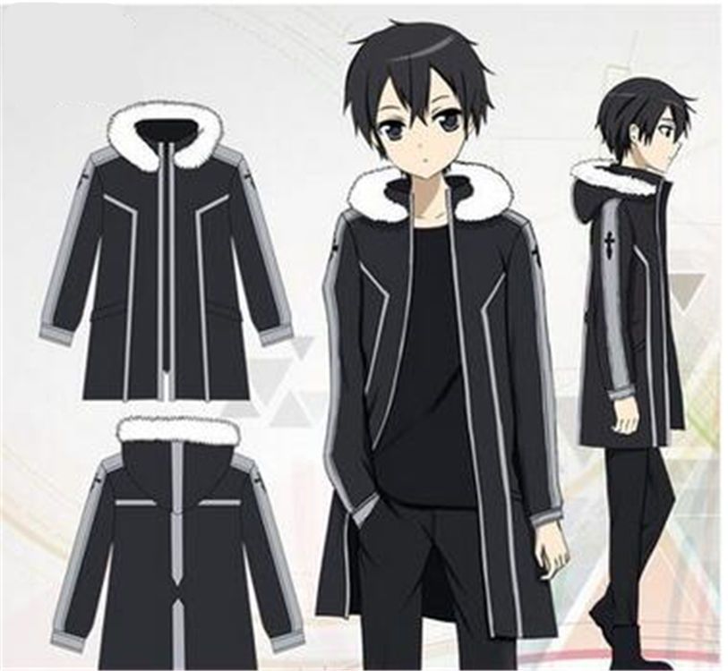 Sao Sword Art Online Kirito Kazuto Kirigaya Fleece Coat Jacket Cosplay ...