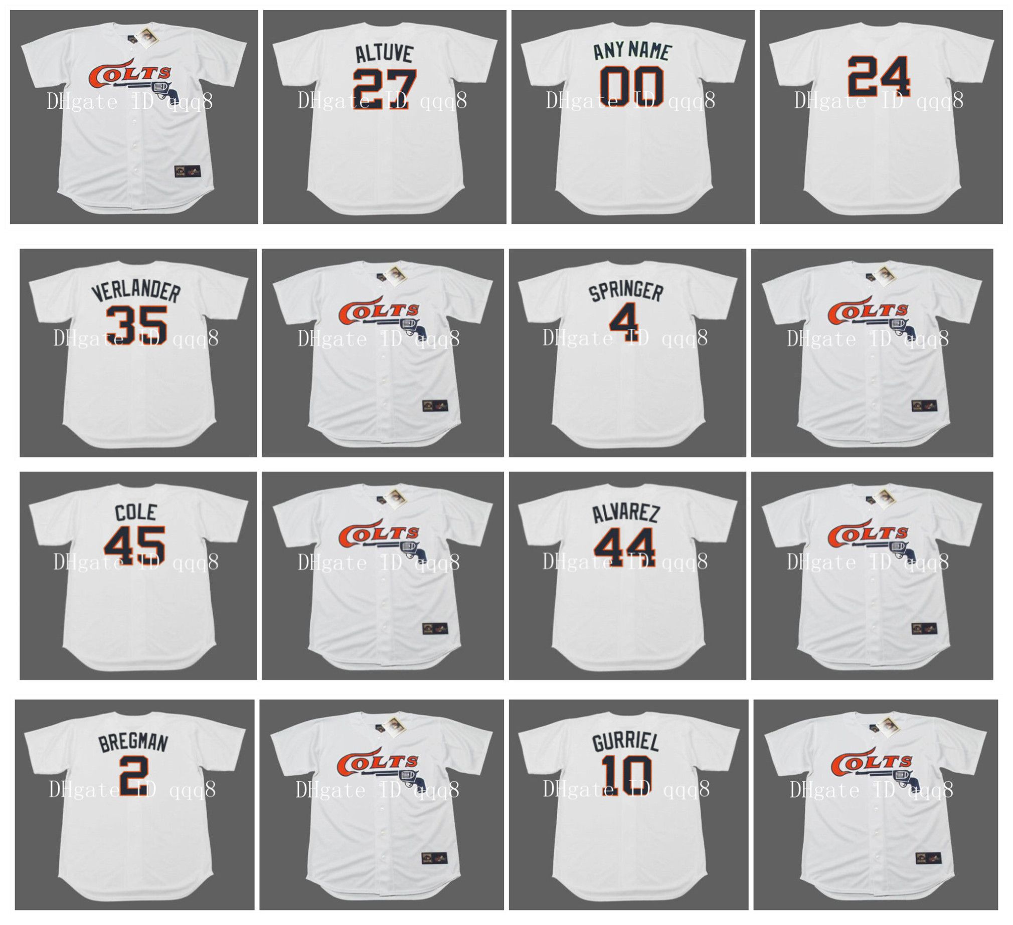 2020 Vintage Houston Colt .45'S Jerseys 24 JIMMY WYNN 2 NELLIE FOX 36 ...