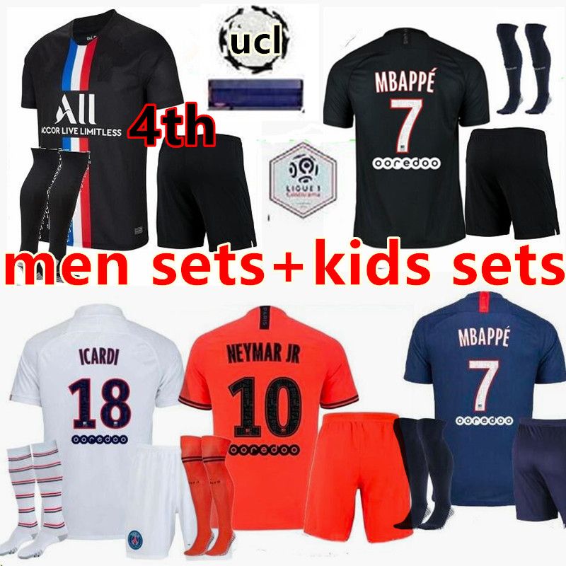 2020 Men Kids 19 20 PSG MBAPPE Soccer Jersey 3rd 4ht Kits 2019 2020 ...